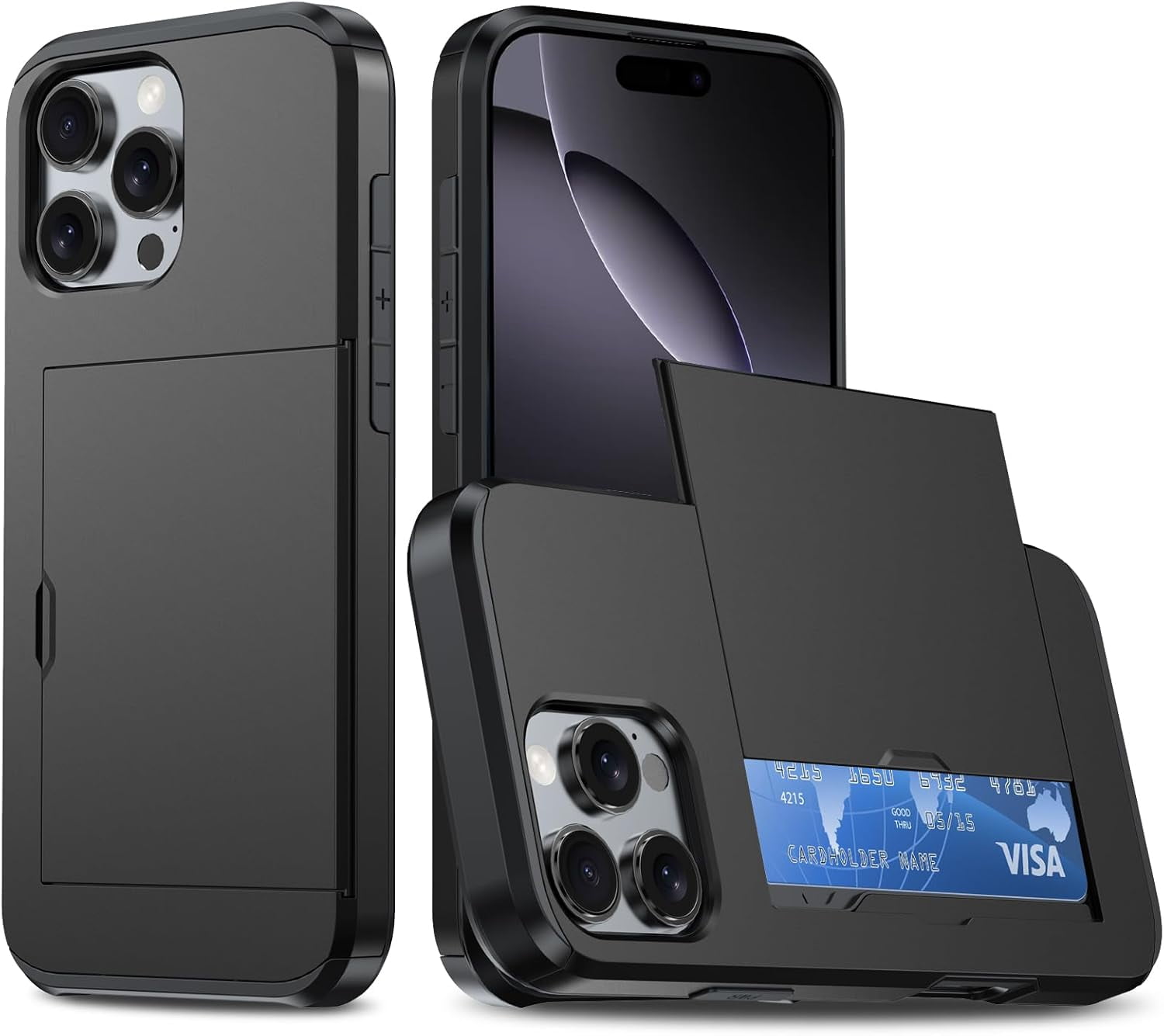 CACOCO-Compatible With Iphone 16 Pro Max Wallet Case With Card Holder, Dual Functions Wallet ...