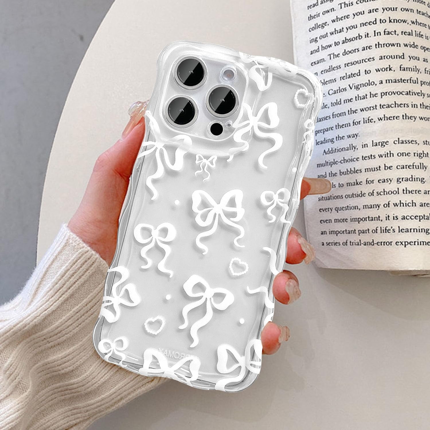 CACOCO-Cute Bow Case For Iphone 13 Pro Max 6.7 Inch, Wavy Ribbon Bow ...