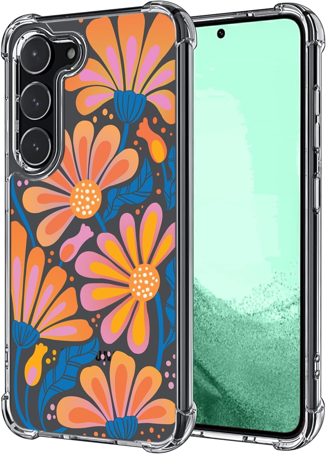 CACOCO-Daisy Case For S23 Plus, Hard Pc+Tpu Bumper Clear Protective Design Case Compatible With ...