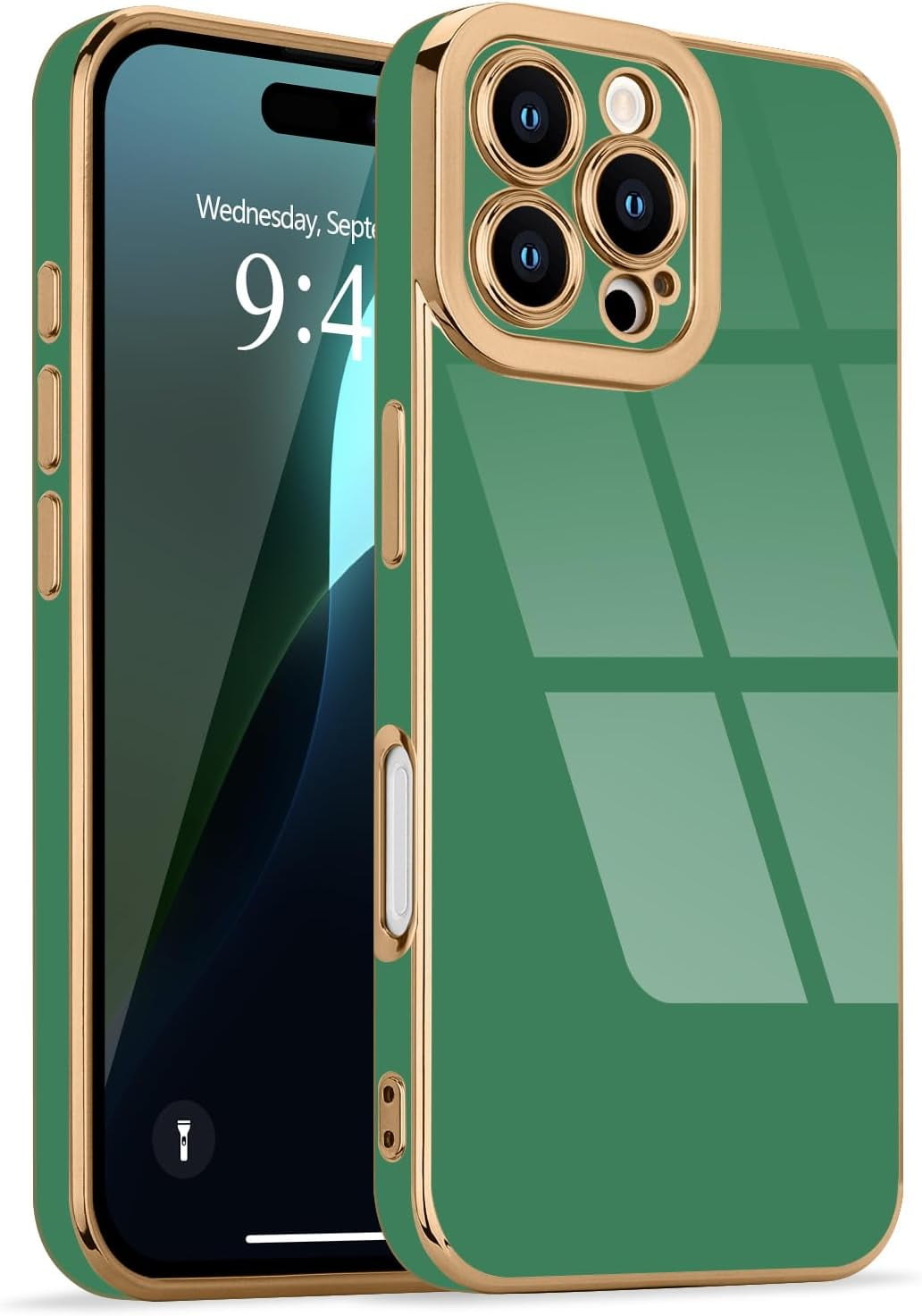 CACOCO-Designed For Iphone 16 Pro Max Case Cute, Luxury Plating Case For Women Girls Gold Edge ...