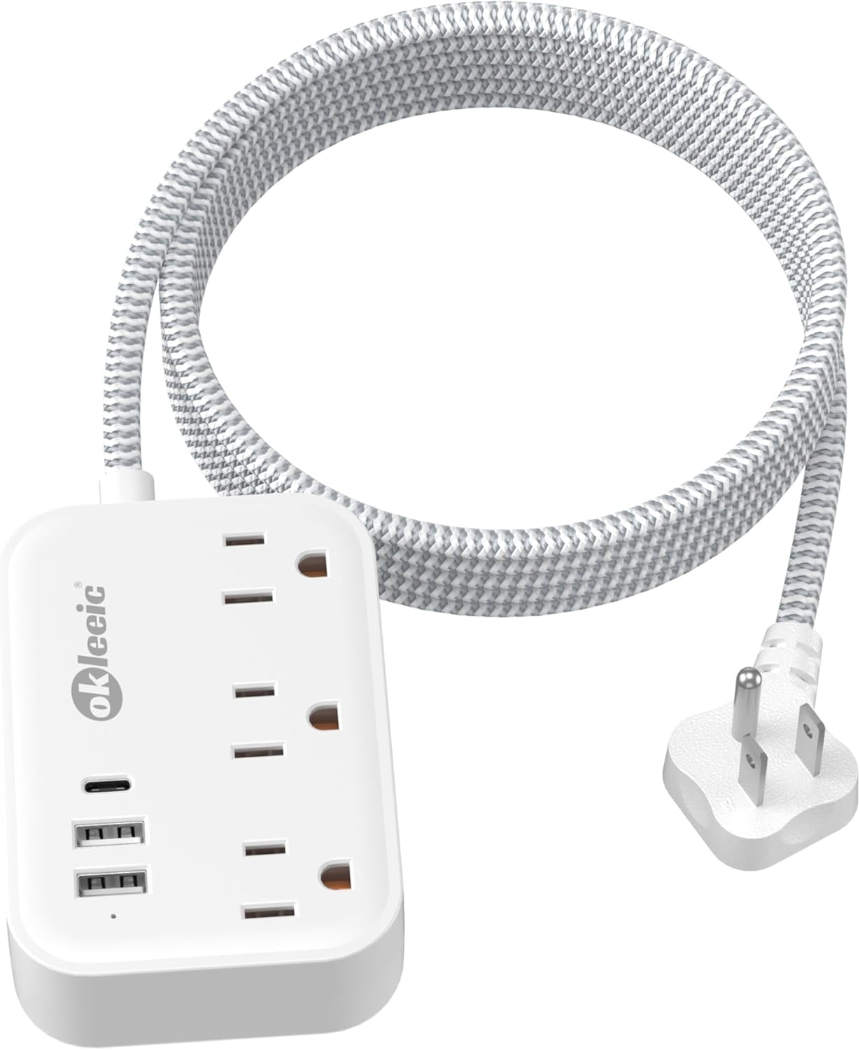 CACOCO-Flat Plug Power Strip With Usb Ports, Flat Extension Cord 10 Ft ...