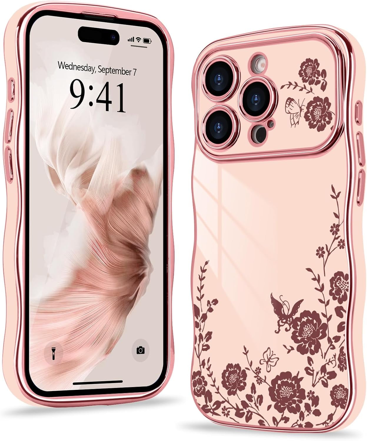 CACOCO-Flower Garden Pattern Wave Edge Phone Case For Iphone 15 Pro Max ...