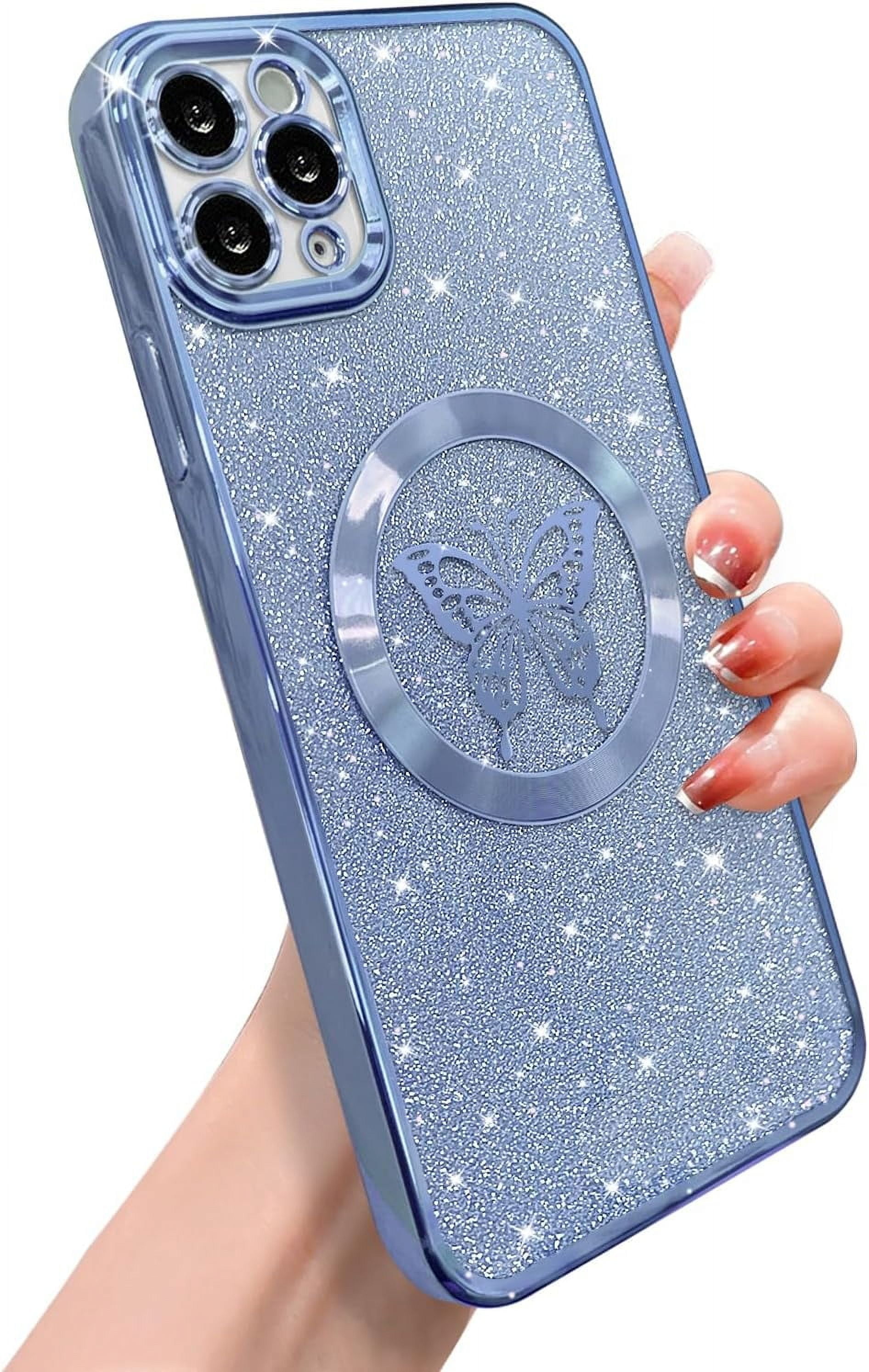 CACOCO-For Iphone 11 Pro Max Case Magnetic,Soft Cute Luxury Butterfly Pattern Plating Glitter ...