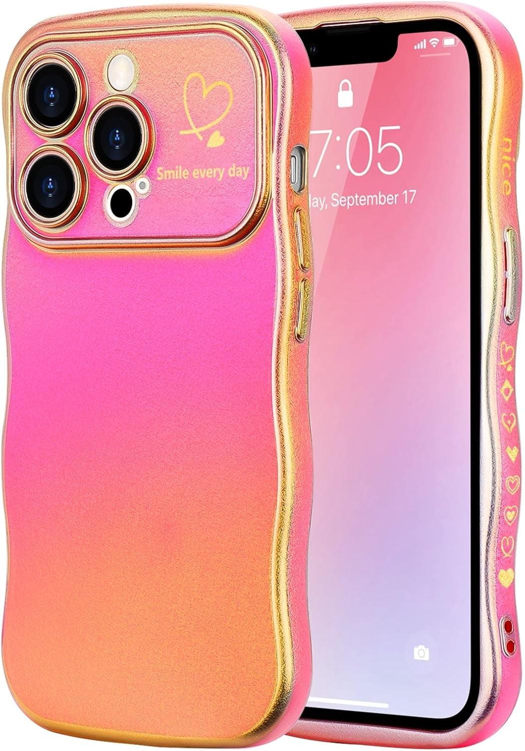 CACOCO-For Iphone 12 Pro Case For Women Girls, Cute Colorful Wave Frame ...