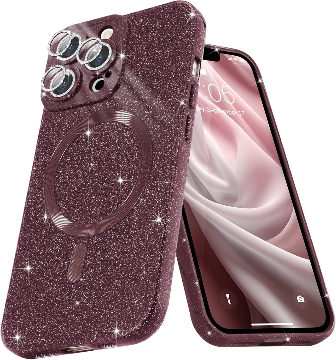 CACOCO-For Iphone 13 Pro Case For Women Girls, Bling Sparkle Magnetic Compatible With Magsafe ...
