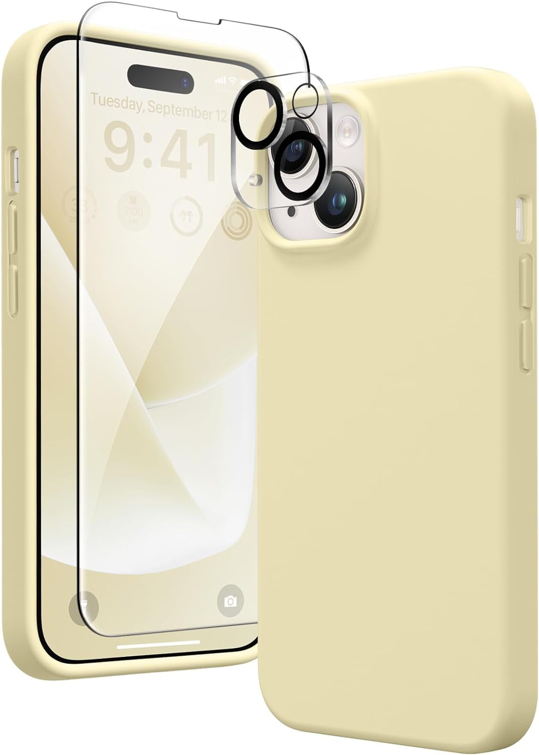 CACOCO-For Iphone 14 Case Silicone, With 2X Screen Protector + 2X ...