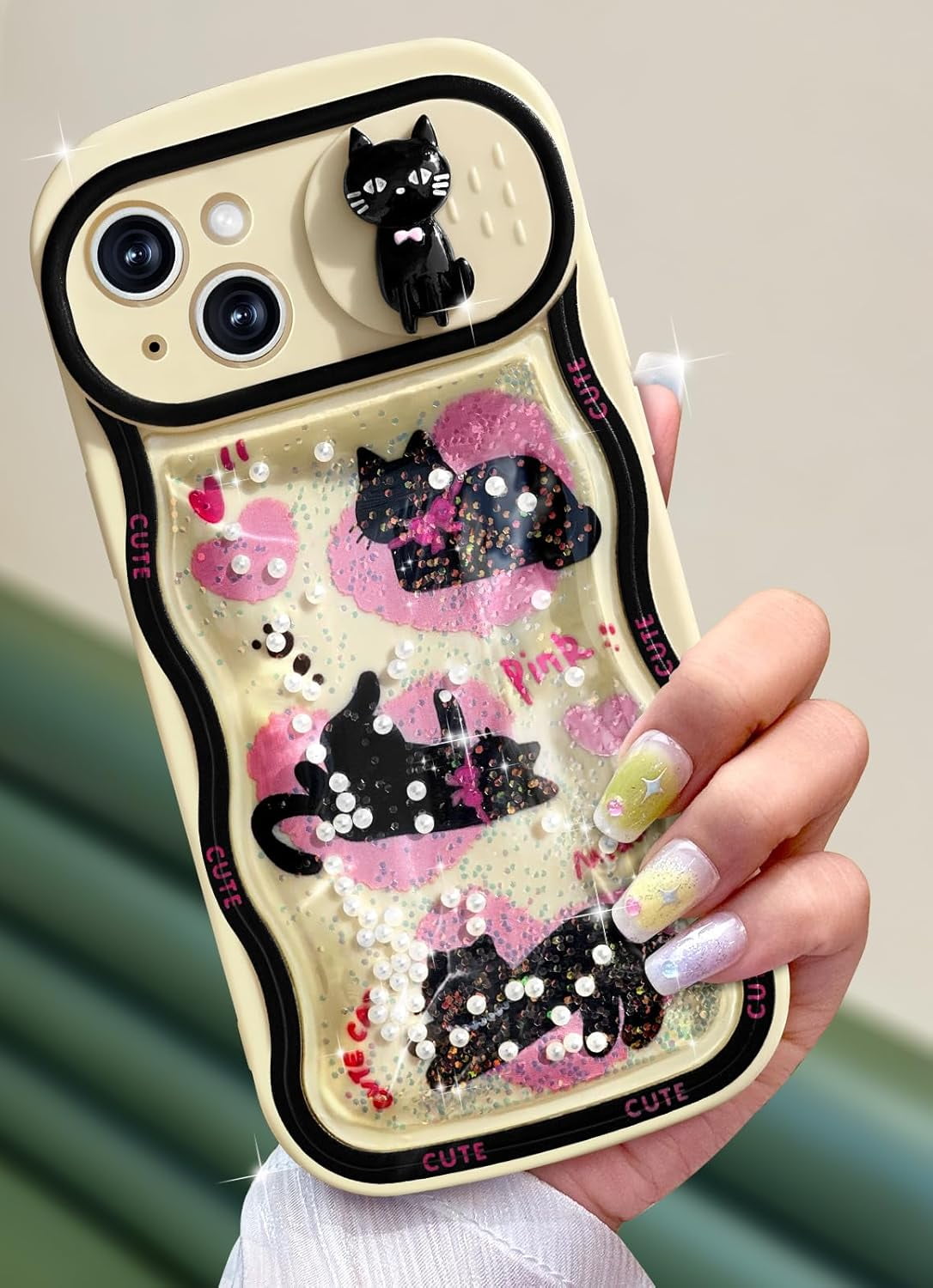 CACOCO-For Iphone 15 Plus Case 6.7 Inch - Women Girls Cute Cover Cats With Sliding Camera Cover ...