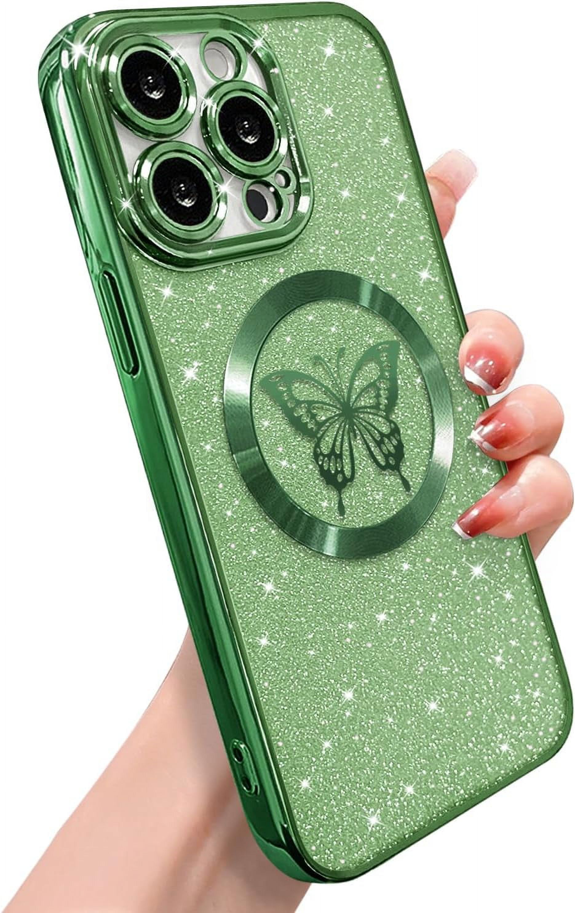 CACOCO-For Iphone 15 Pro Case Magnetic,For Women Girl Soft Cute Luxury Butterfly Pattern Plating ...