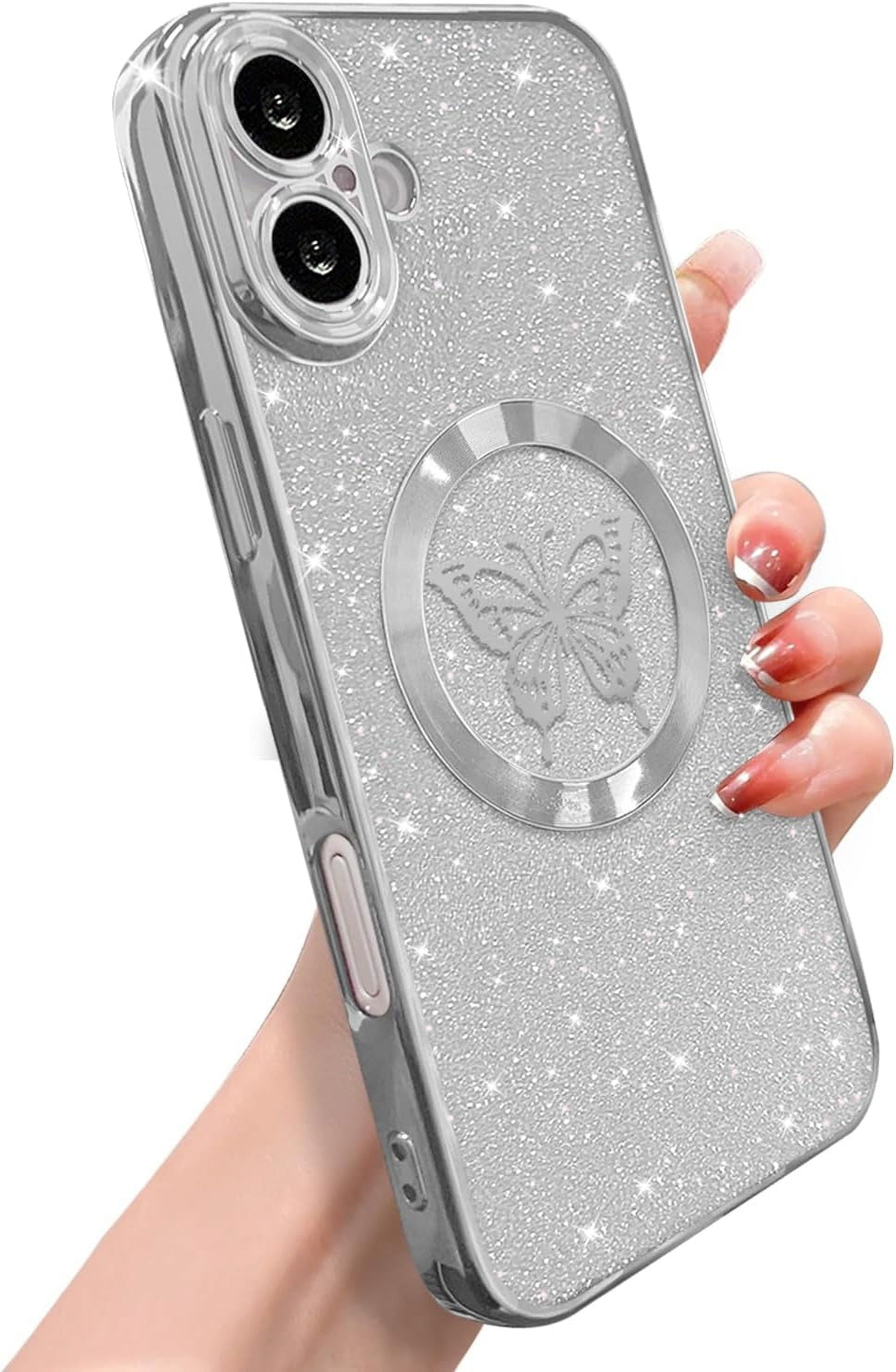 CACOCO-For Iphone 16 Case Magnetic,For Women Girl Soft Cute Luxury Butterfly Pattern Plating ...