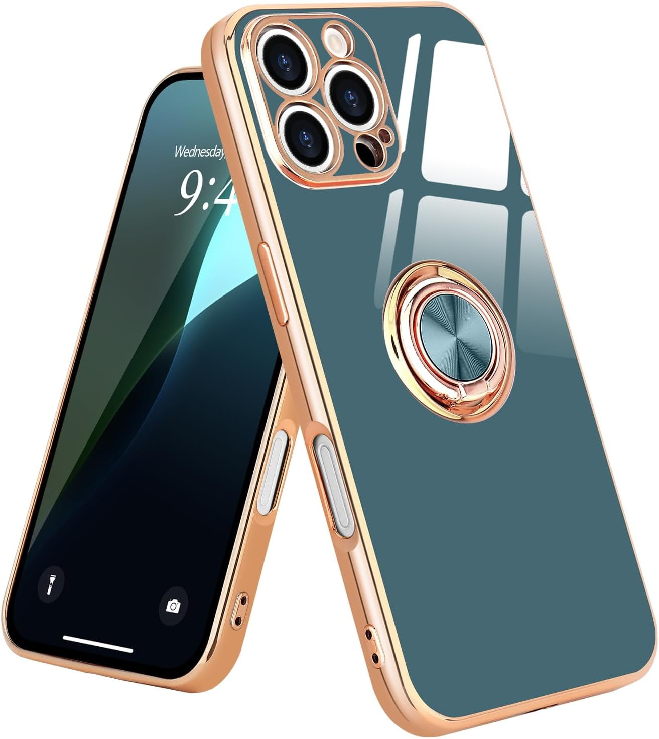 CACOCO-For Iphone 16 Pro Max Case With Stand 360° Rotatable Ring Holder [Magnetic Kickstand ...