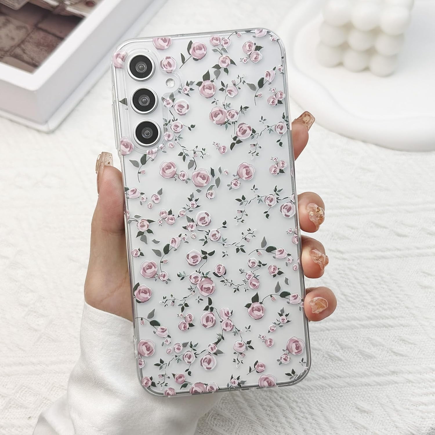 CACOCO-For Samsung Galaxy A15 Case, Floral Flowers Cute Aesthetic Clear Small Floral Pattern ...