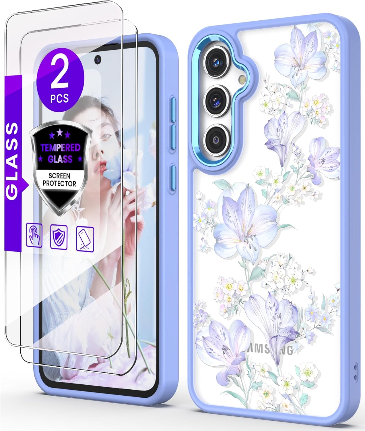 CACOCO-For Samsung Galaxy A35 5G Case+Tempered Glass Screen Protector,Military Grade Protective ...