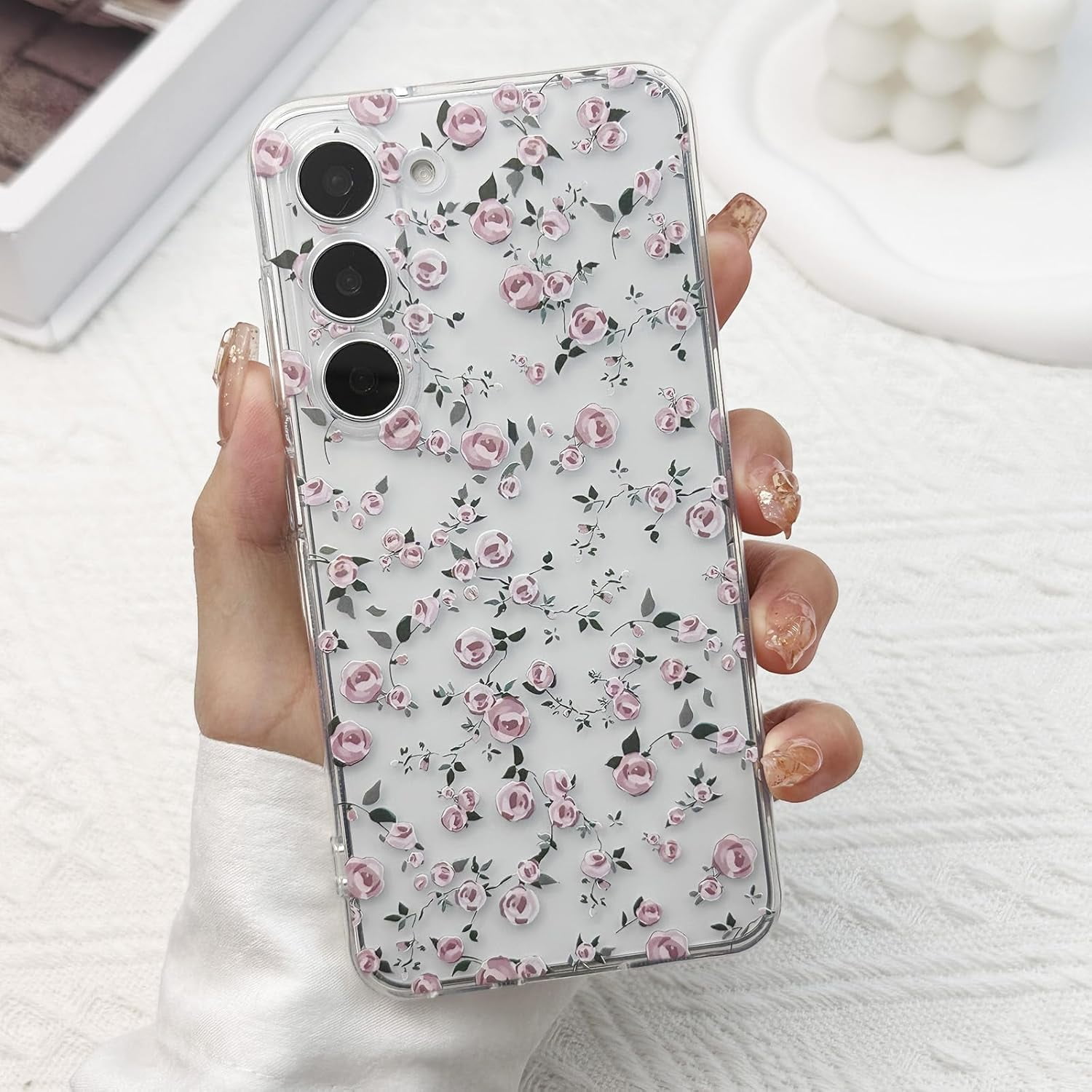 CACOCO-For Samsung Galaxy S23 Plus Case, Floral Flowers Cute Aesthetic Clear Small Floral ...