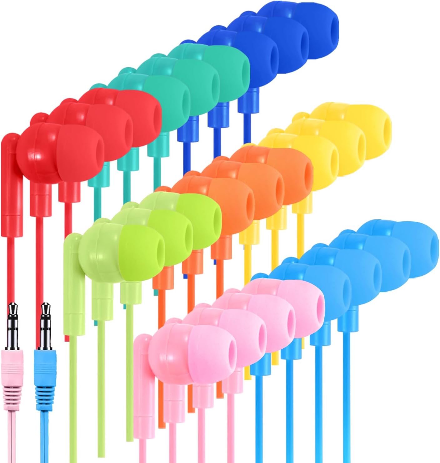 CACOCO-Kids Earbuds Bulk 10 Packs For Classroom School, Wired Earphones ...