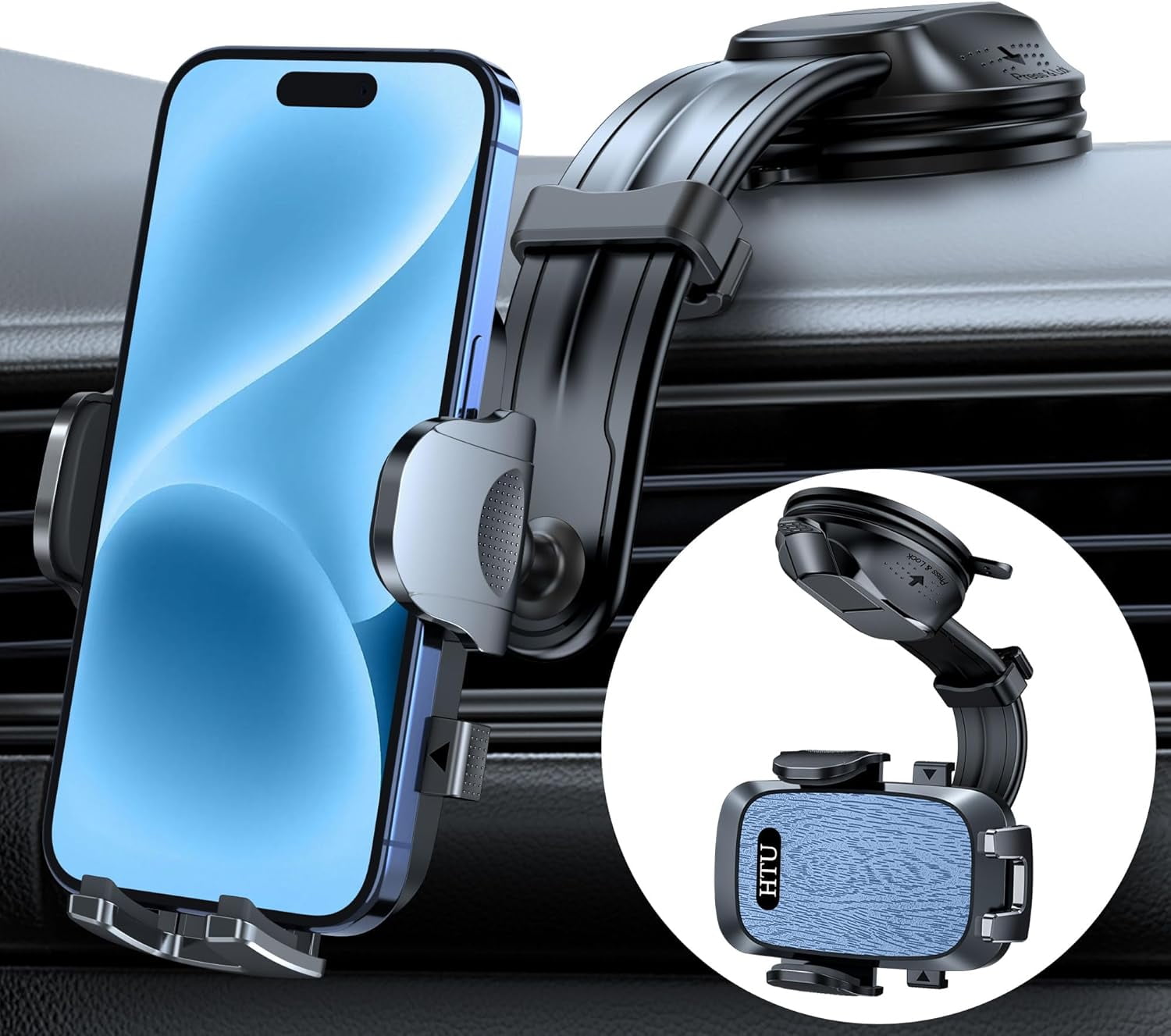 CACOCO-【Upgraded Strongest Suction】Car Phone Holder【Bendable Arm, Never ...