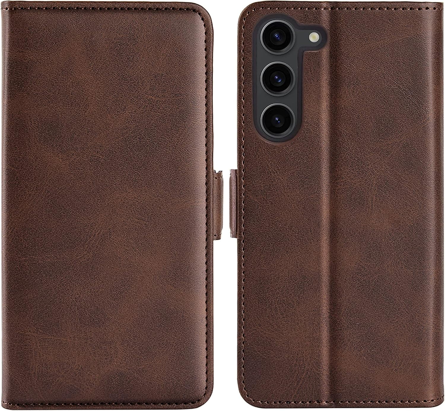 CACOCO-Wallet Case For Galaxy S23 Case Brown, Samsung Galaxy S23 ...