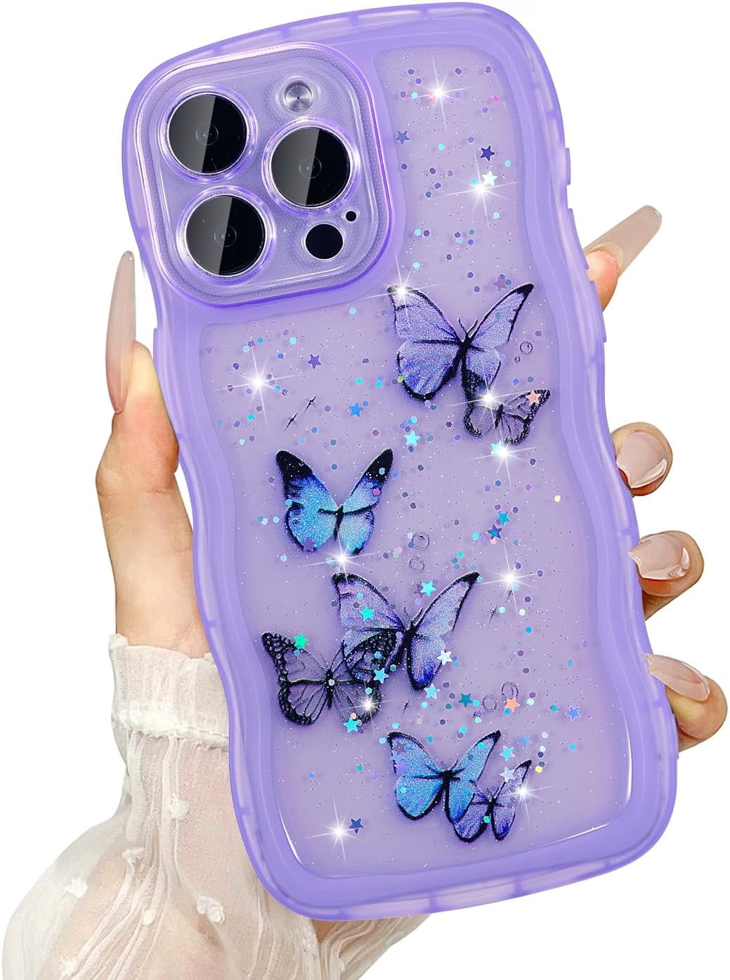 CACOCO-Wave Case For Iphone 16 Pro Max 6.9 Inch, Pretty Bling Glitter Case For Women Cute Shiny ...