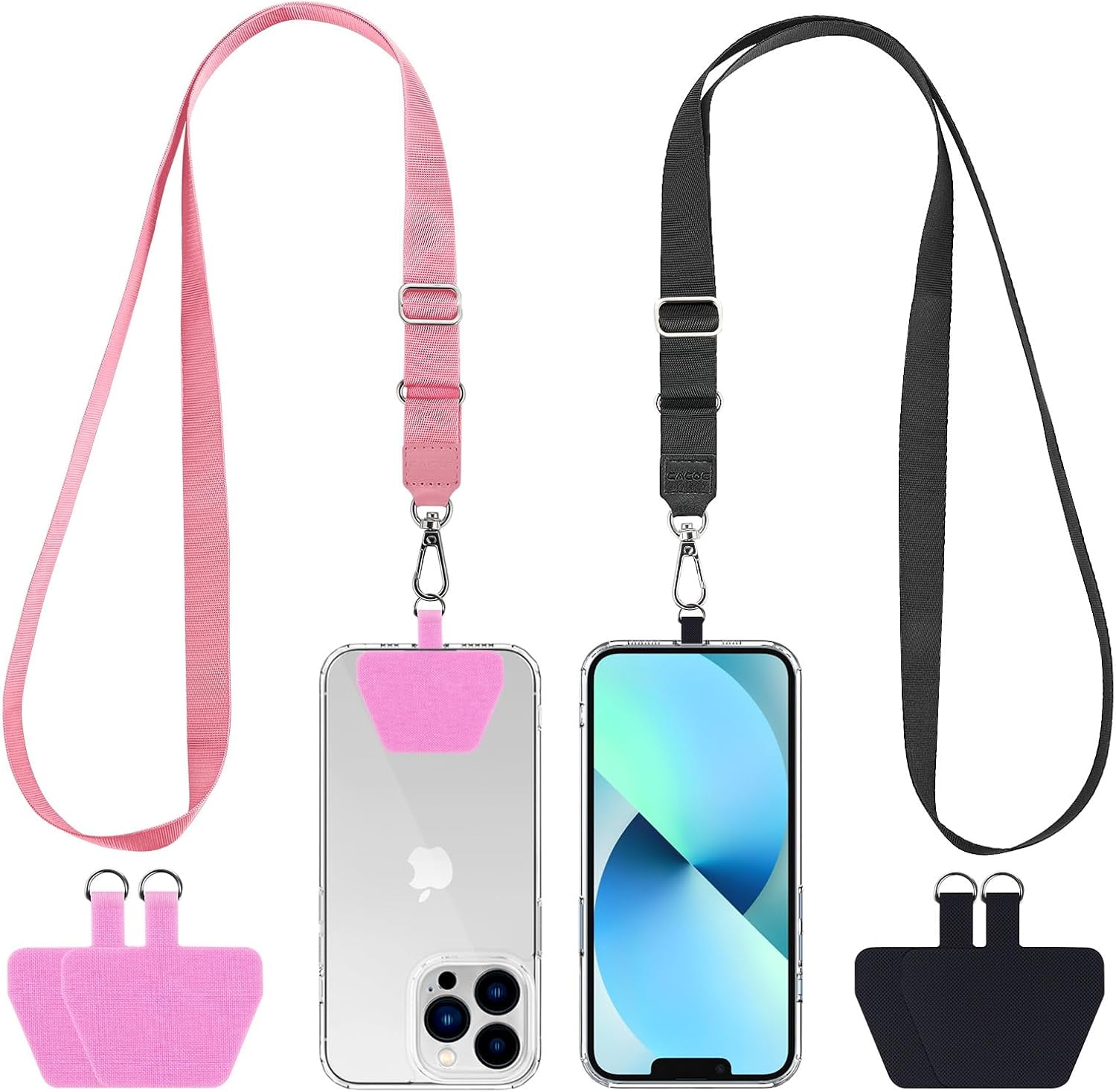 CACOE Phone Lanyard 2 Pack-2× Adjustable Neck Strap,2× Phone Patches ...