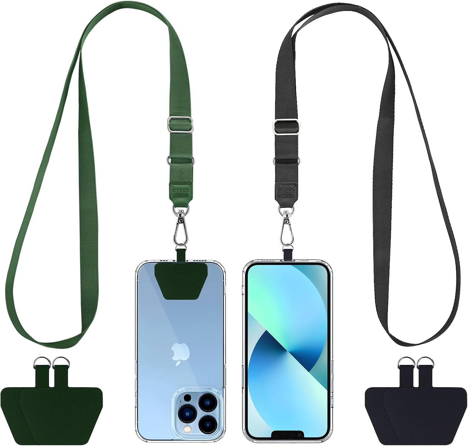 CACOE Phone Lanyard 2 Pack-2× Adjustable Neck Strap,2× Phone Patches ...