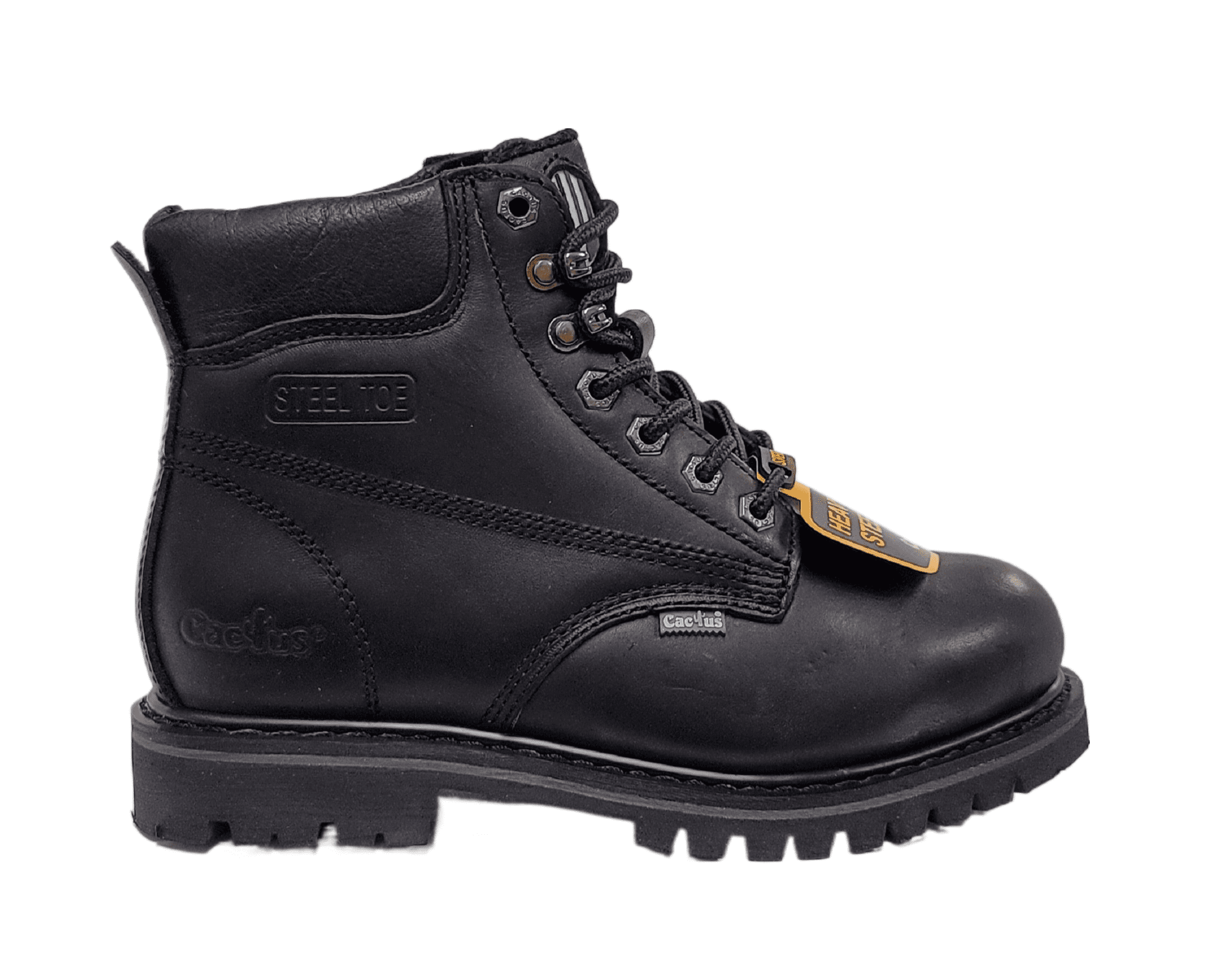 CACTUS Men's 6" Heavy Duty Steel Toe Oil Resistant Work Boot Black 622S ...