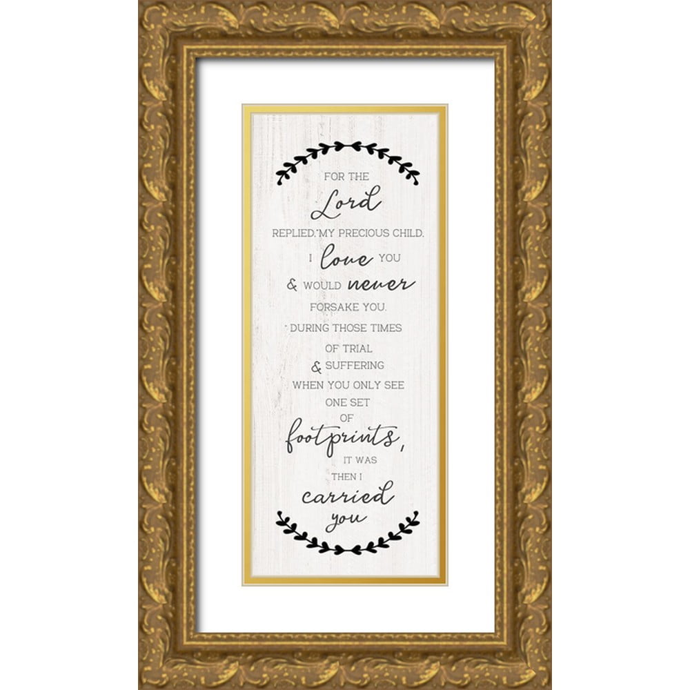 CAD Designs 12x24 Gold Ornate Wood Framed with Double Matting Museum ...