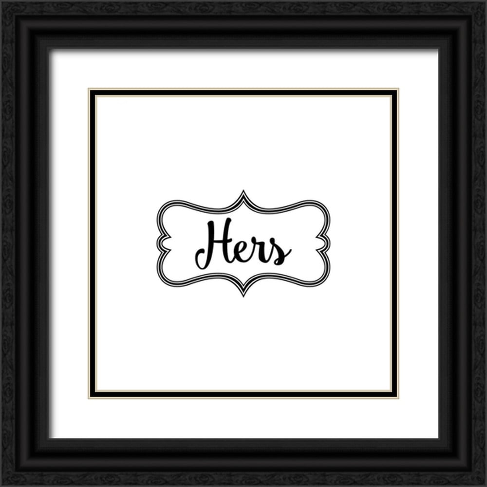 CAD Designs 26x26 Black Ornate Wood Framed with Double Matting Museum ...