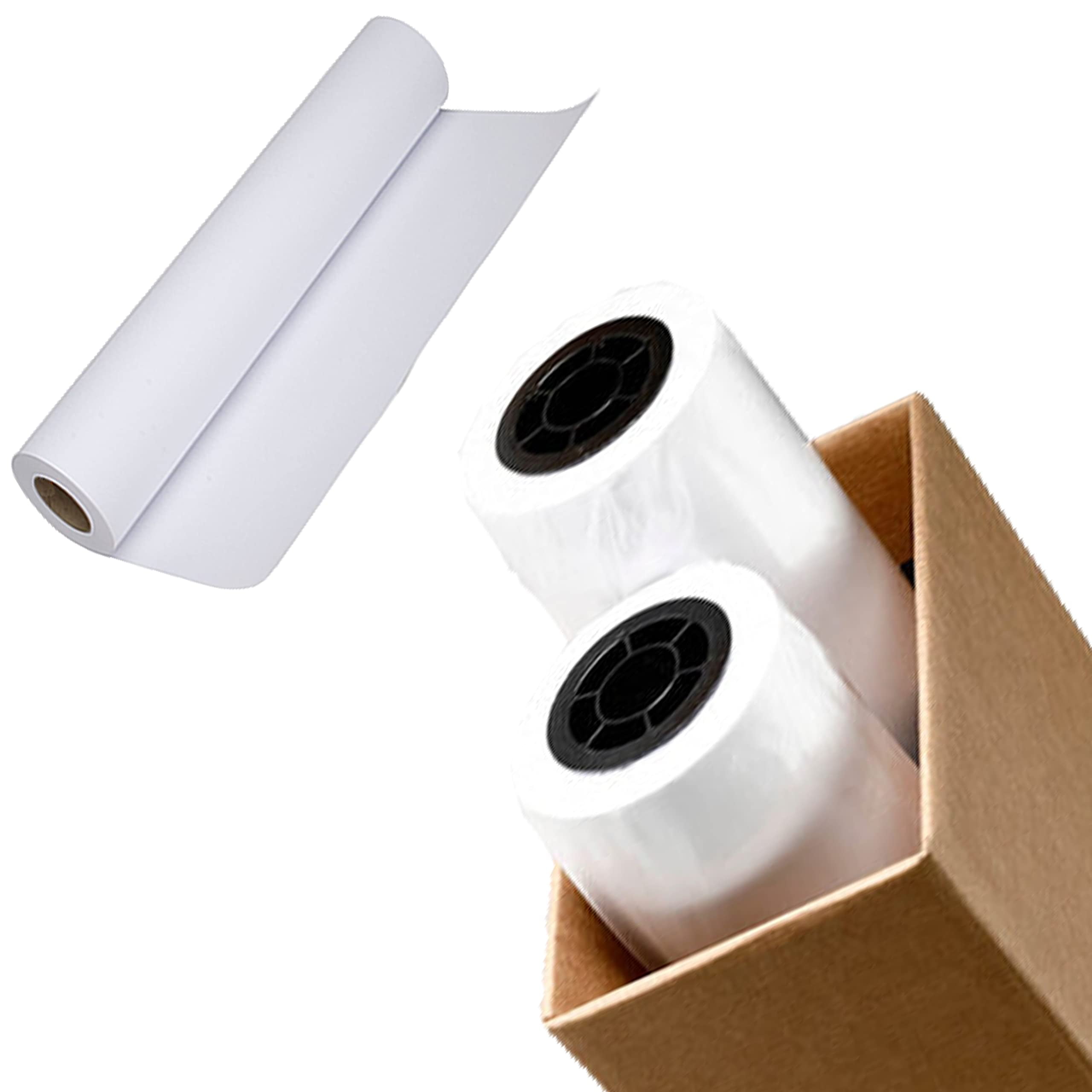 CAD Paper Rolls (2 Rolls) 36x300 Plotter Paper, 96 bright, 20lb 74 GSM ...