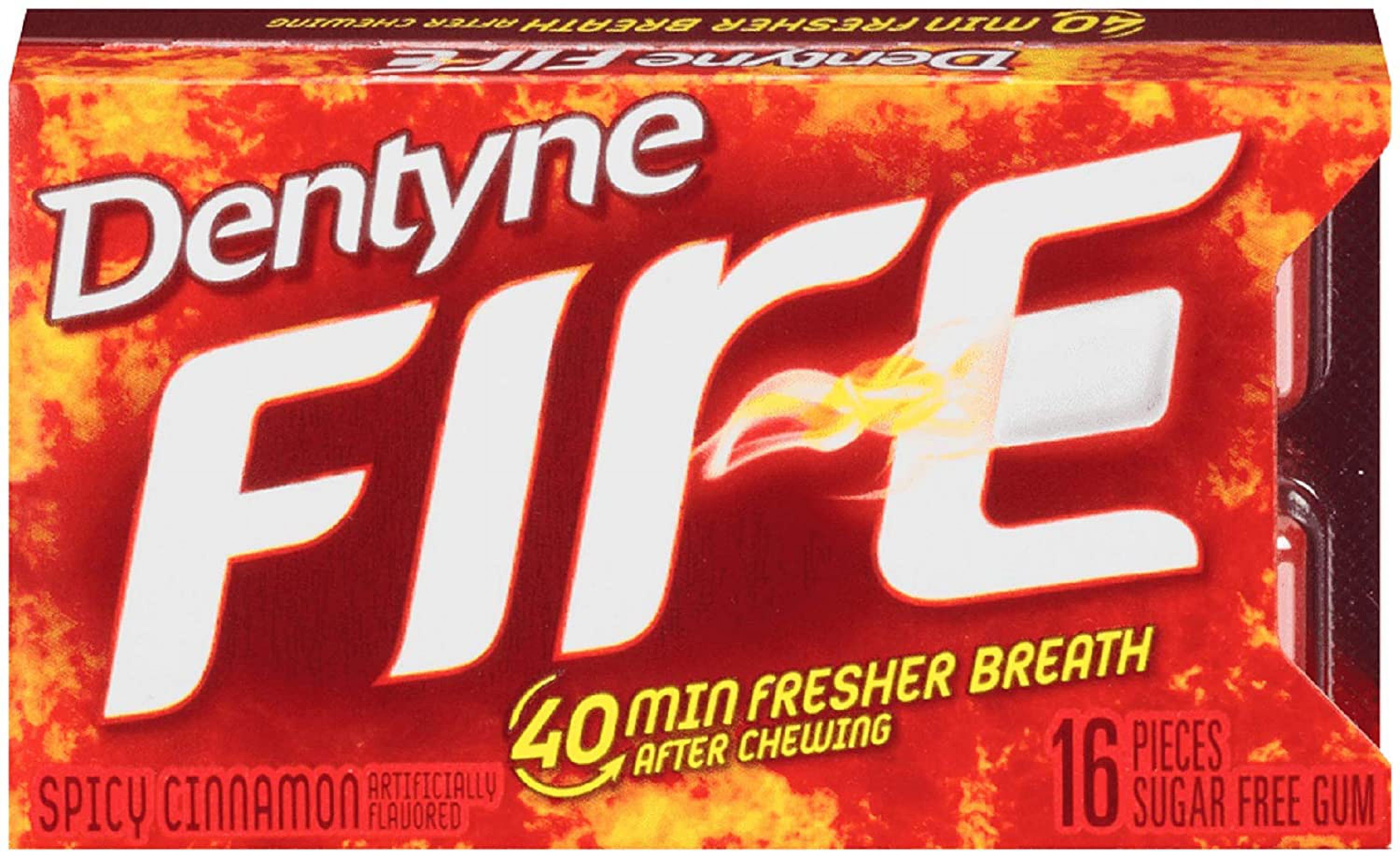 CADBURY ADAMS USA Dentyne Fire Gum, Spicy Cinnamon, 0.0500-Ounce Boxes ...