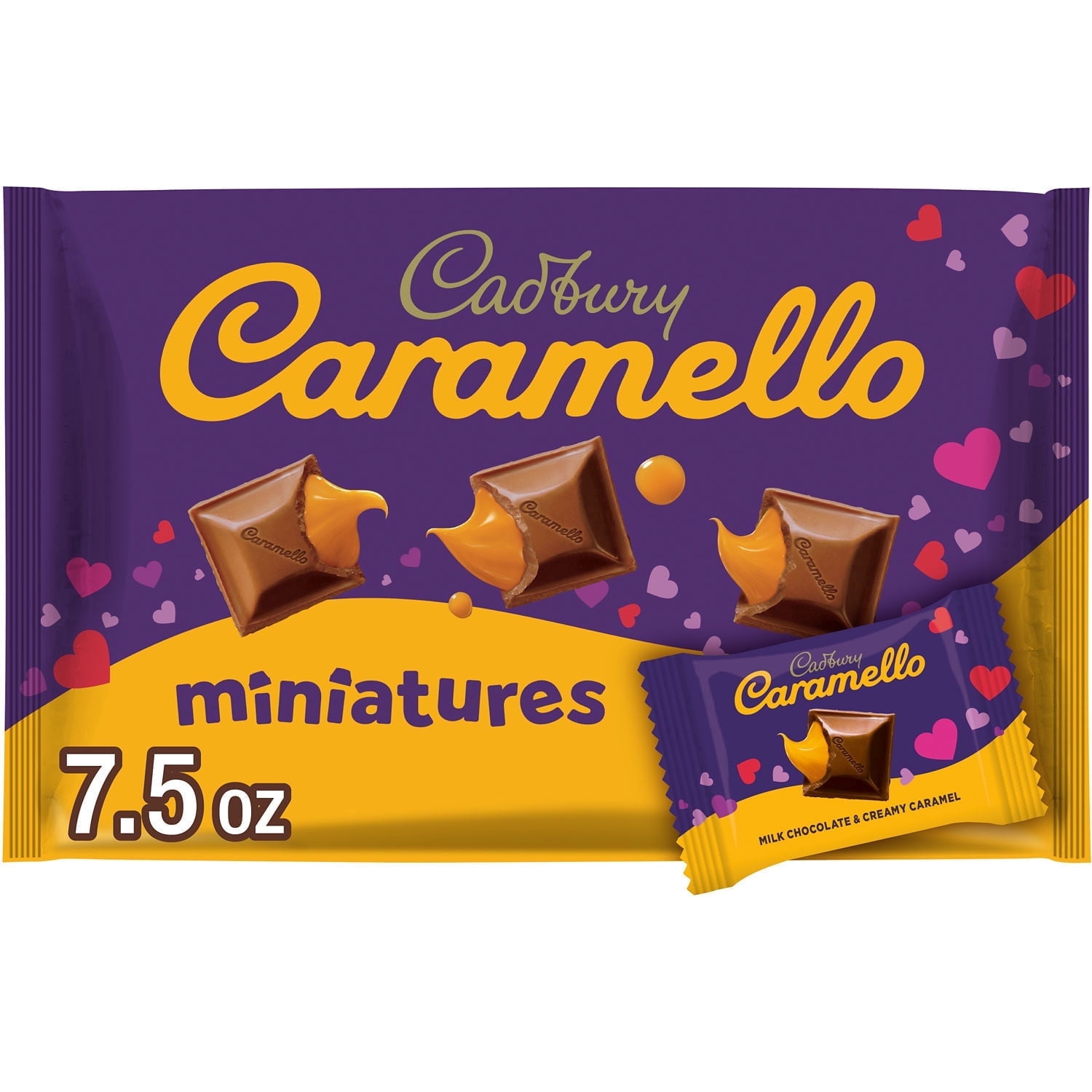 CADBURY CARAMELLO Miniatures Milk Chocolate Caramel, Valentine's Candy ...