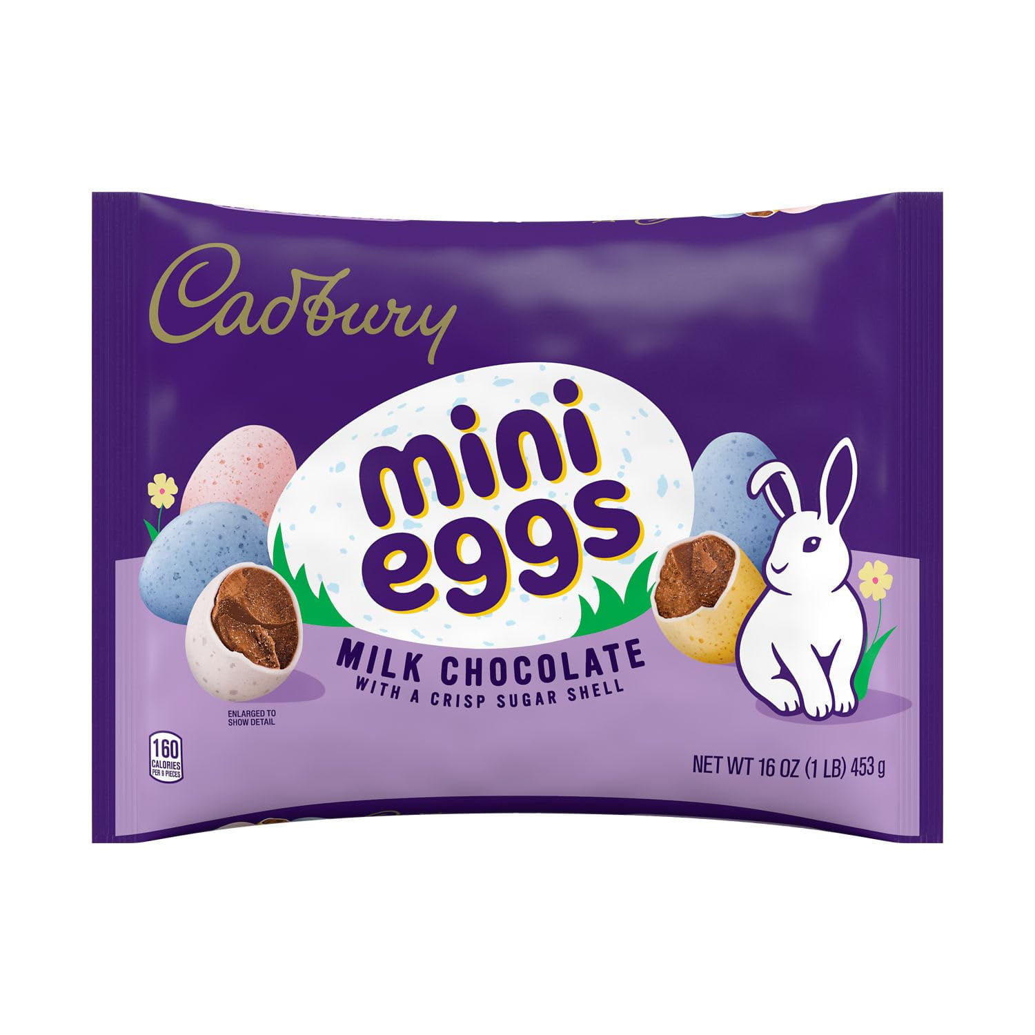 CADBURY MINI EGGS Milk Chocolate, Easter Basket Easter Candy Bag, 16 oz ...
