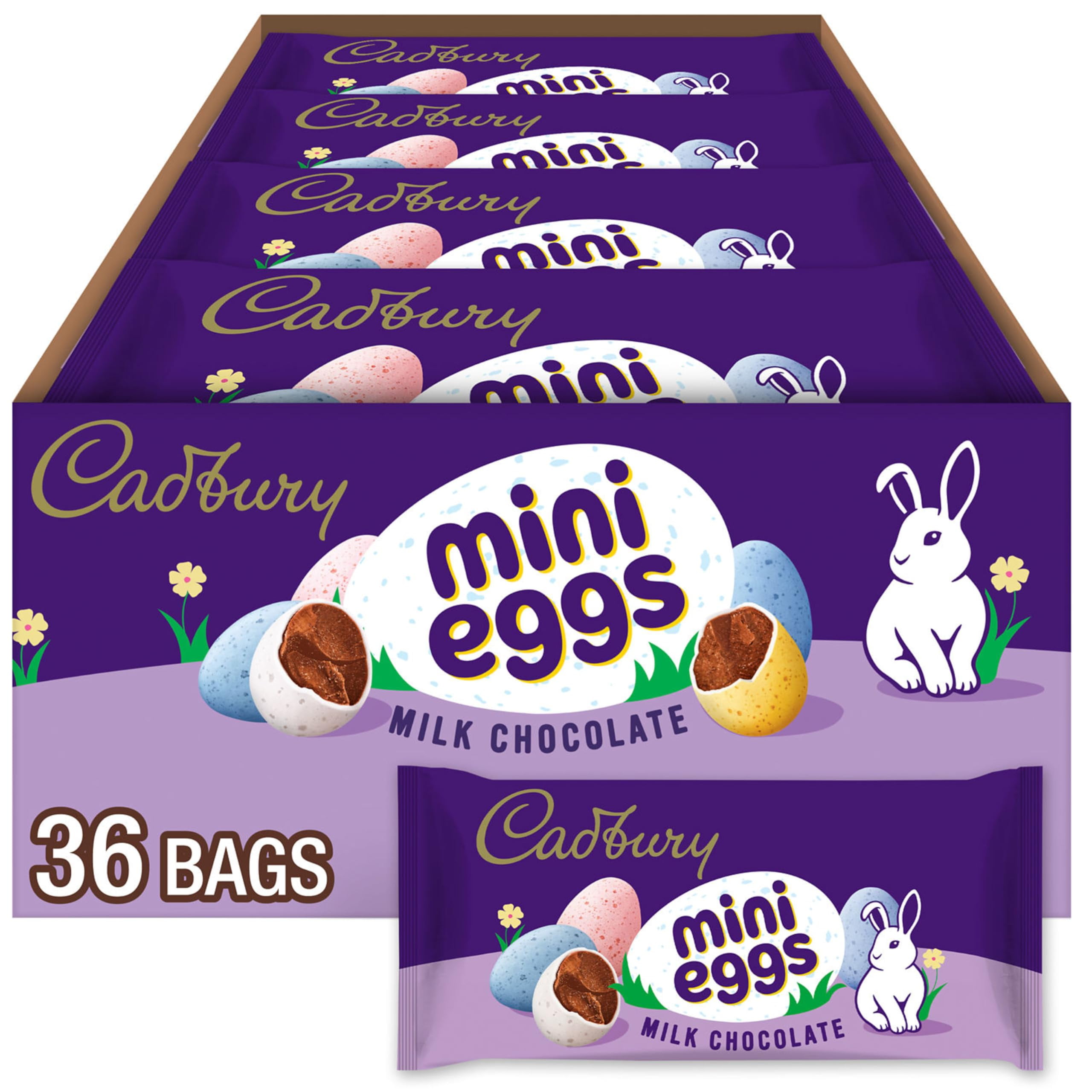 CADBURY MINI EGGS Milk Chocolate, Easter Basket Easter Candy Packs, 1.5 ...
