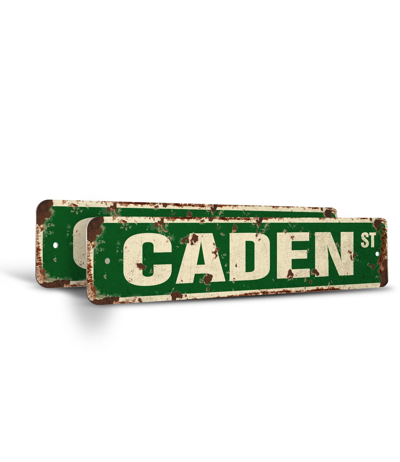 CADEN Vintage Style Rustic Street Sign – (2 Pack) Childrens Name Room ...