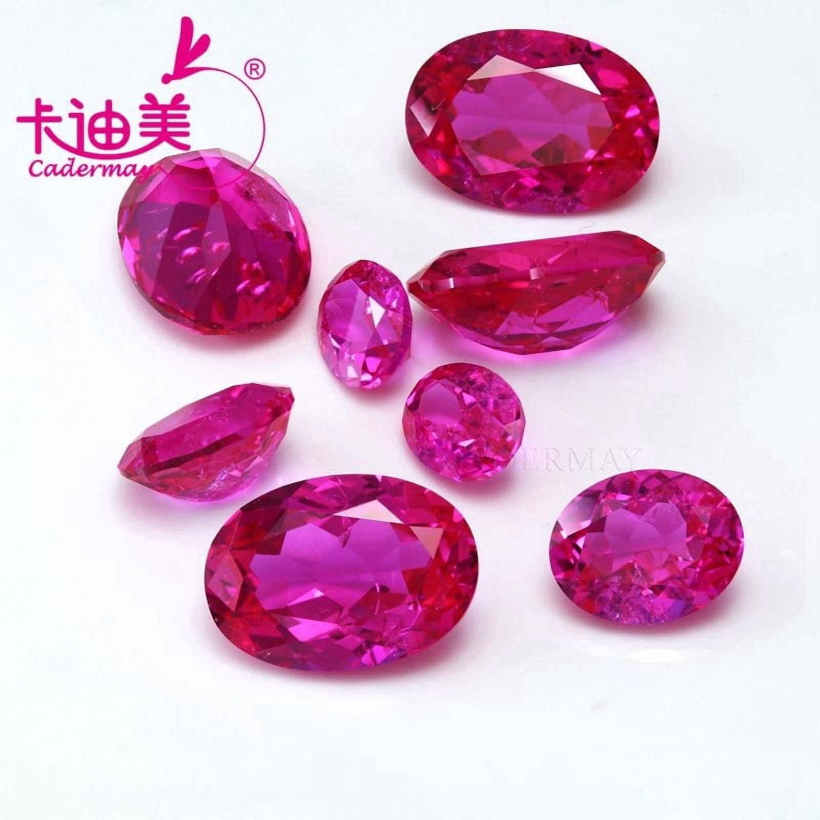 CADERMAY 10pcs 4x6mm Oval Cut Lab Grown Rose Red Ruby Loose Gemstone ...