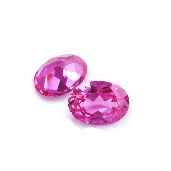 CADERMAY 2pcs 6x9mm Oval Cut Lab Grown Pink Sapphire Loose Gemstone ...