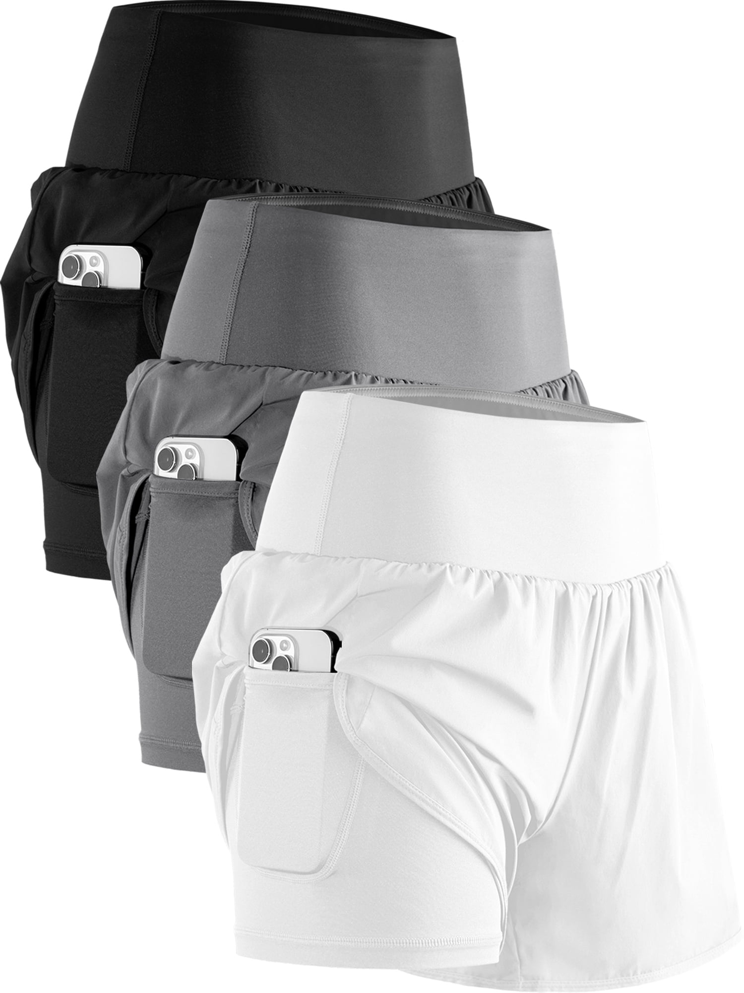 Cadmus Women's 2 in 1 Athletic Shorts Dry Fit High Waisted Running ...