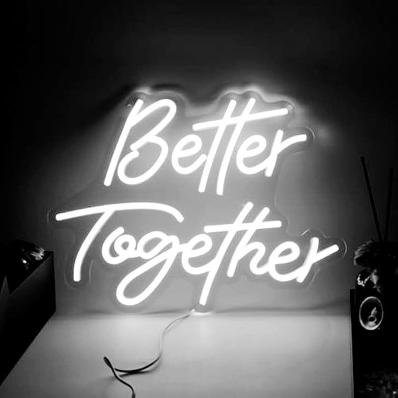 CADODIS Better Together Neon Sign Warm White LED Wall Light Wedding ...