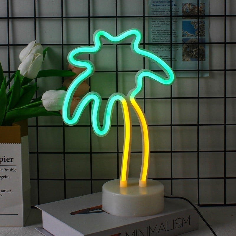 CADODIS Coconut Tree Neon Sign LED Light Wall Decor Summer Beach Tiki ...