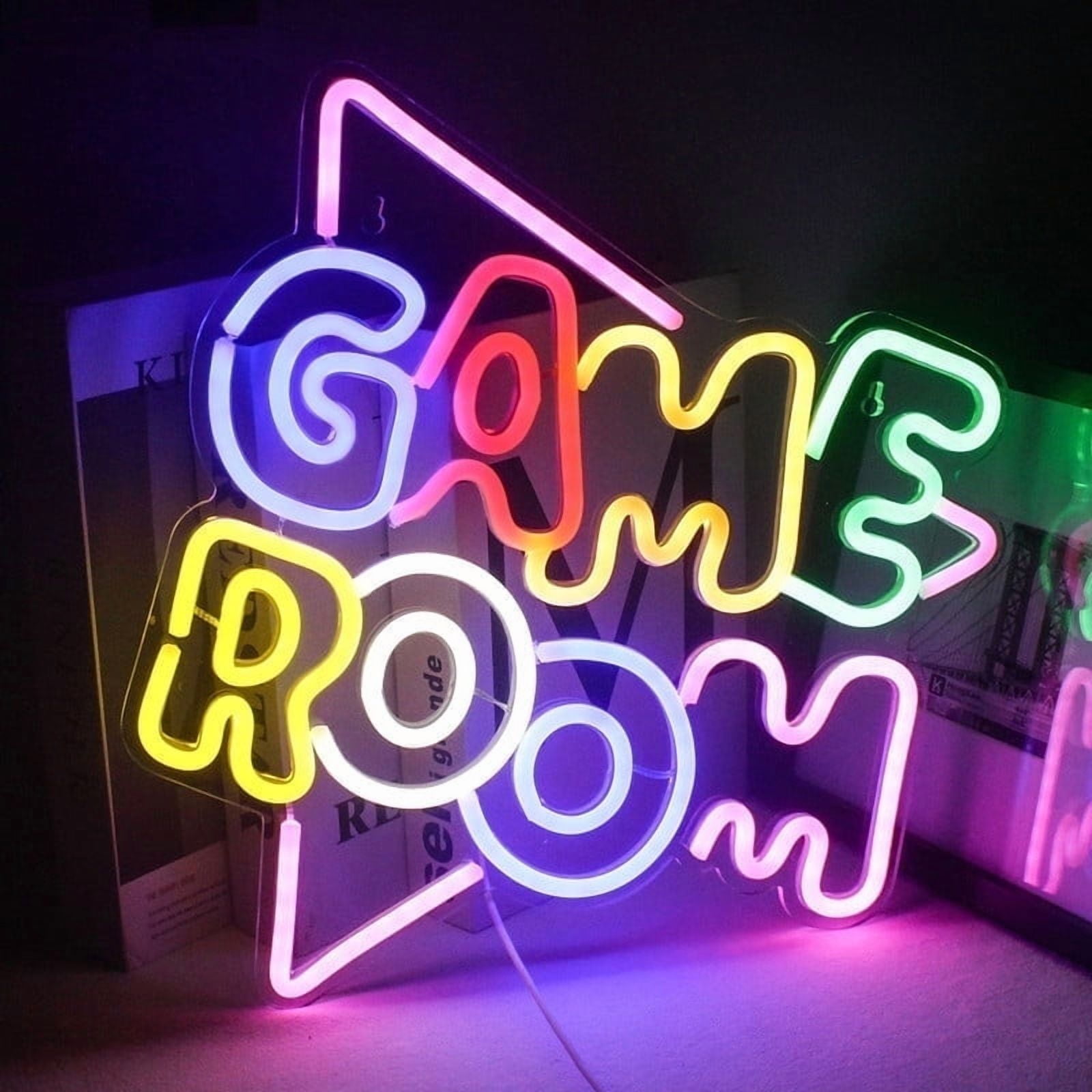 CADODIS Game Room Neon Sign Triangle Gamer LED Light Gaming Wall Decor ...
