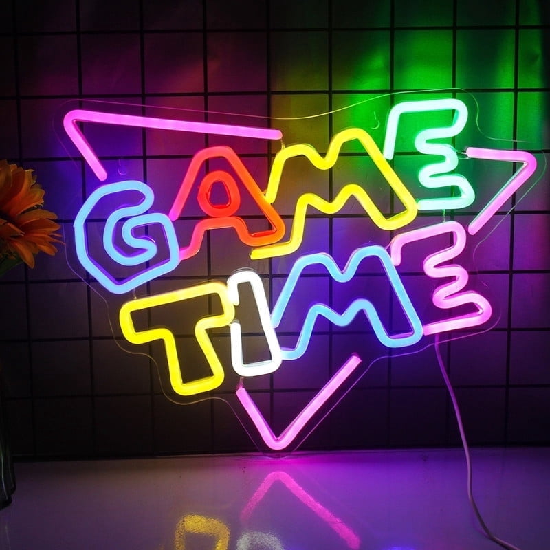 CADODIS Gaming Time Neon Sign Gamepad LED Light Gaming Gamer Wall Decor ...