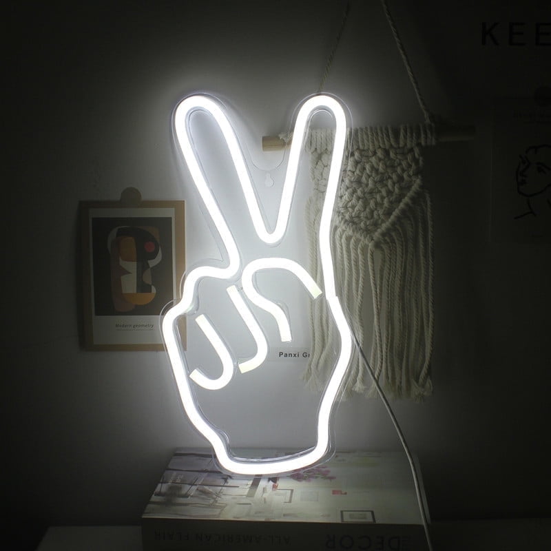 CADODIS Rock Hand Gesture Yeat Neon Sign LED Light Wall Decor USB ...
