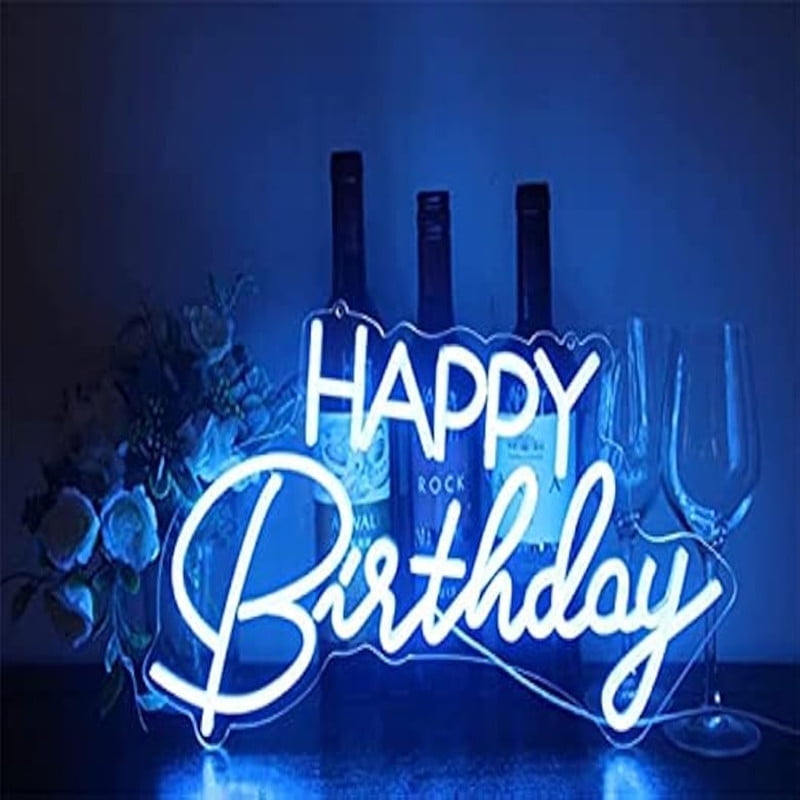 CADODIS Happy Birthday Neon Sign LED Light Wall Decor USB Powered ...