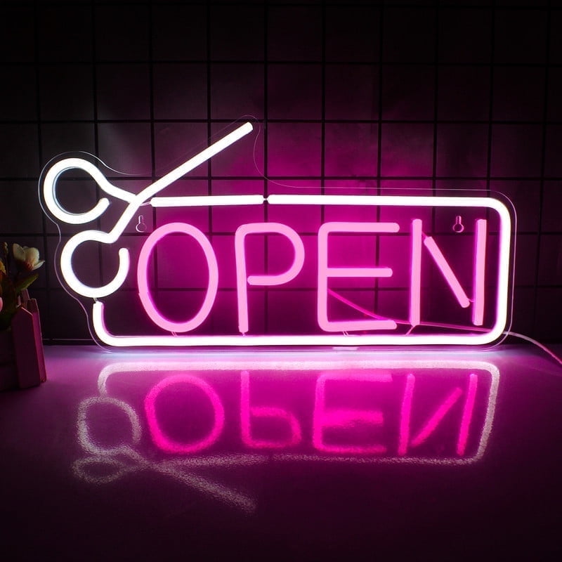 CADODIS Open Scissors Neon Sign LED Light Business Display USB Powered ...