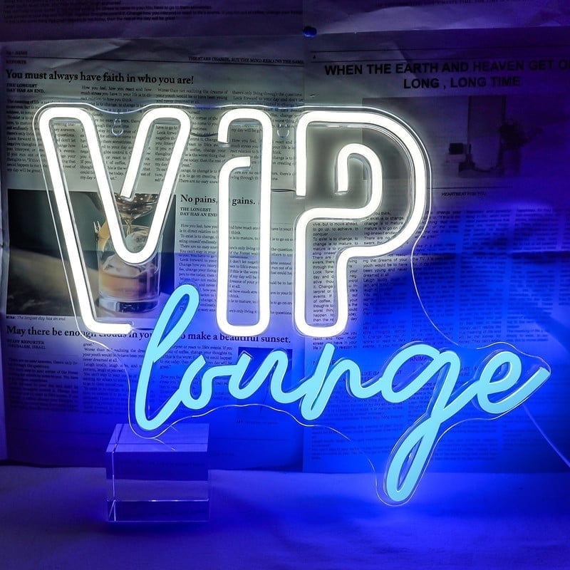 CADODIS VIP Lounge Neon Sign LED Light Up Wall Decor for Bedroom Bar ...