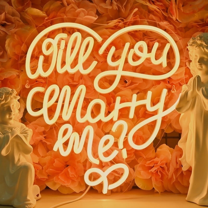 CADODIS Will You Marry Me Neon Sign Heart Shape LED Light Wedding ...
