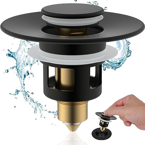 CADOVE All Metal 2-in-1 Anti-Clogging Bathroom Sink Stopper, Universal ...