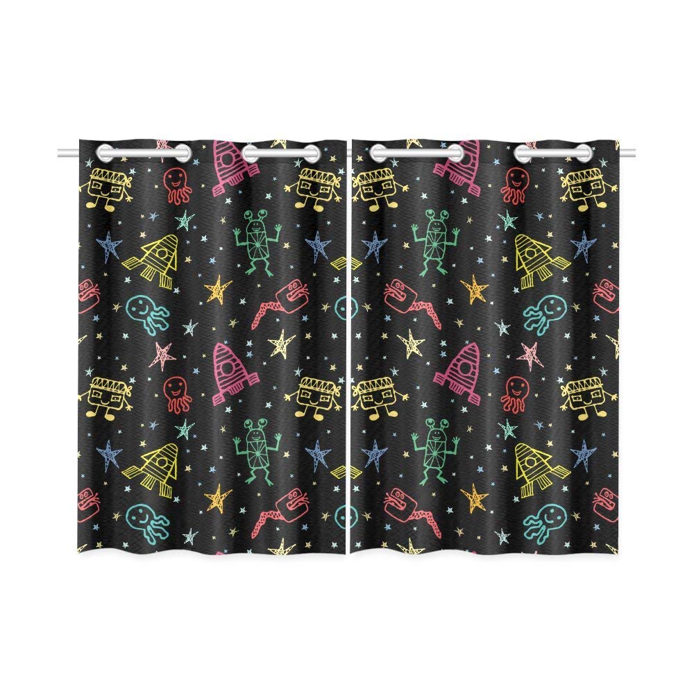 CADecor Colorful Vector Hand Drawn Doodles Cartoon Window Curtain ...