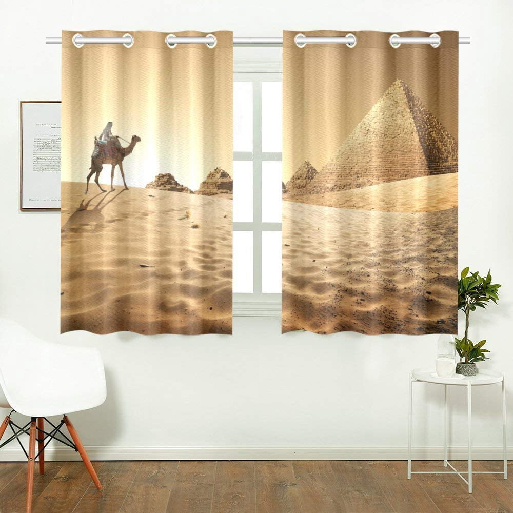 CADecor Egyptian Sphinx and Pyramid Window Treatment Panel Curtains ...