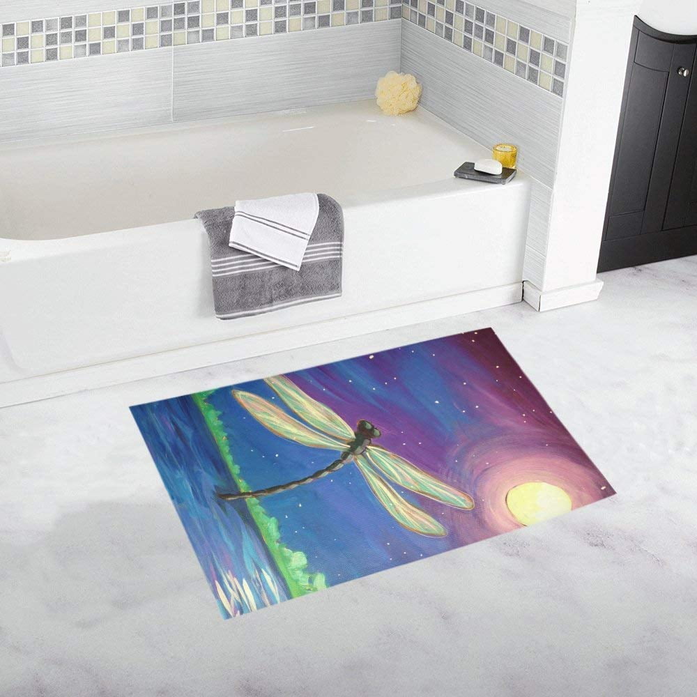 CADecor Fantasy Dragonfly Non-Slip Bath Mat Rug Bath Doormat Floor Rug ...