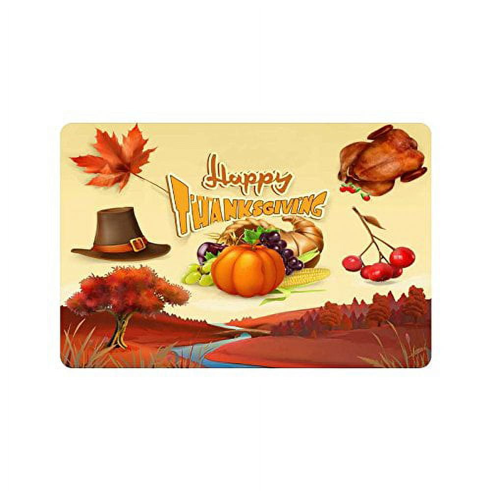 CADecor Happy Thanksgiving Door Mat Home Decor, Autumn Festival Maple ...