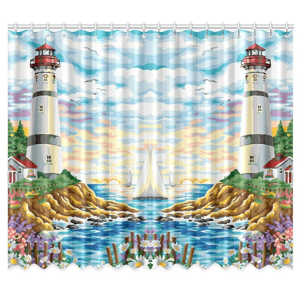 CADecor Lighthouse Window Curtain Window Treatments Kitchen Curtains ...
